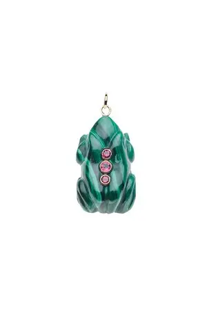 JANE WIN Lucky Malachite Frog Pendant