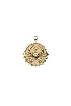 JANE WIN Cancer Zodiac Coin Pendant - Gold