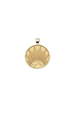 JANE WIN Jw Small Rising Sun Pendant Coin - Gold