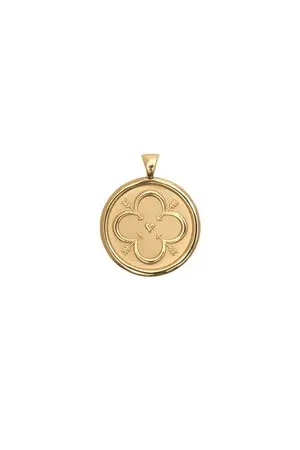JANE WIN Love Jw Small Pendant Coin - Gold