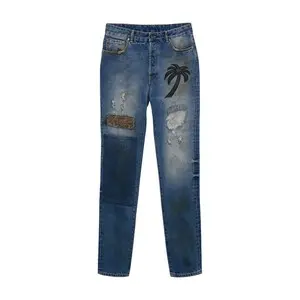 Palm Angels Palm Regular Jeans - Blue Black