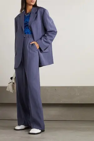 Acne Studios Pinstriped Wide-leg Pants - Blue