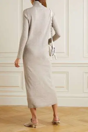 ALLUDE Wool And Cashmere-blend Turtleneck Maxi Dress