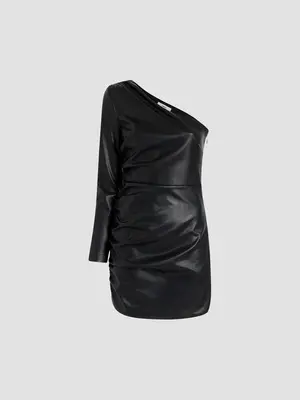 Likely Serena One-shoulder Faux Leather Minidress