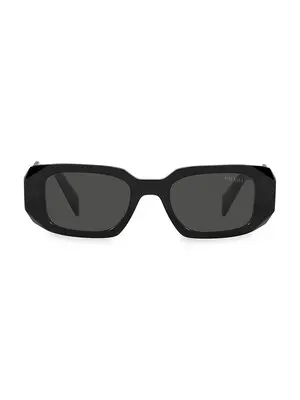 Prada Symbole 49mm Rectangle Sunglasses Black