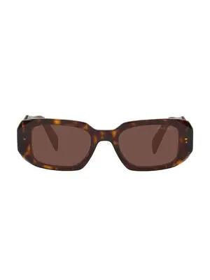 Prada Symbole 49mm Rectangle Sunglasses Brown