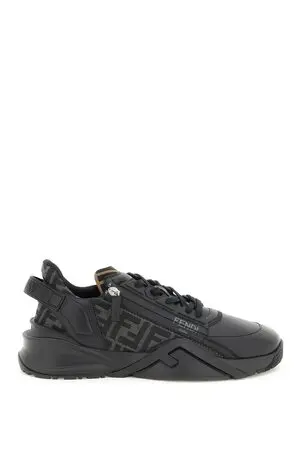 Fendi FENDI FABRIC AND LEATHER FENDI FLOW SNEAKERS - Black, Grey