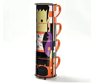TEMP-TATIONS Seasonal Stacking Character Mugs With Wire Rack