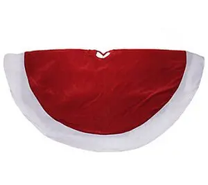 NORTHLIGHT 60 Red And White Solid Round Christmas Tree Skirt - One-color