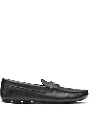 Prada Logo-plaque Leather Loafers