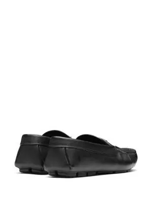 Prada Logo-plaque Leather Loafers