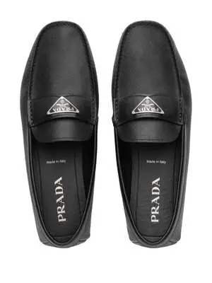 Prada Logo-plaque Leather Loafers