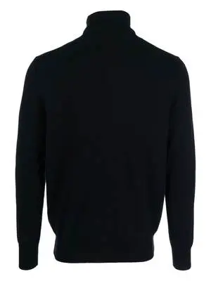 ALLUDE Roll Neck Cashmere Jumper - Blue