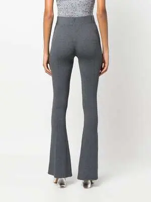 Remain Birger Christensen Rib Knit Trousers With Front Slits - Grey