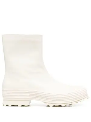 Camper Traktori Leather Ankle Boots - White