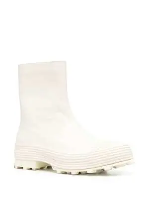 Camper Traktori Leather Ankle Boots - White