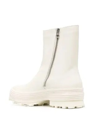 Camper Traktori Leather Ankle Boots - White