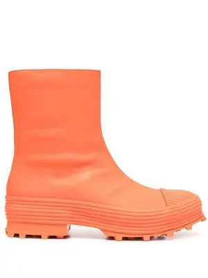 Camper Traktori Leather Ankle Boots - Orange