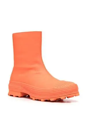 Camper Traktori Leather Ankle Boots - Orange