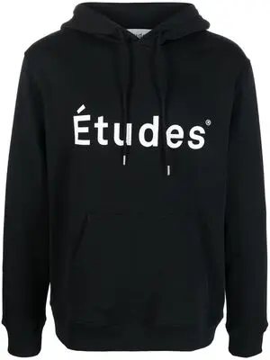 Études Studio Klein Logo-print Cotton Hoodie - Black