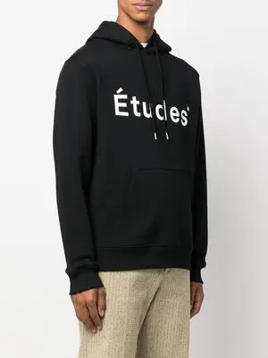 Études Studio Klein Logo-print Cotton Hoodie - Black