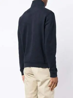 Belstaff Logo-patch Short-zip Sweatshirt - Blue