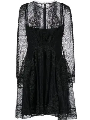 Alberta Ferretti Lace-panel Detail Mini Dress
