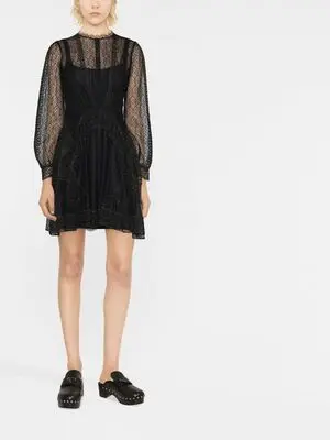 Alberta Ferretti Lace-panel Detail Mini Dress