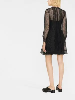Alberta Ferretti Lace-panel Detail Mini Dress