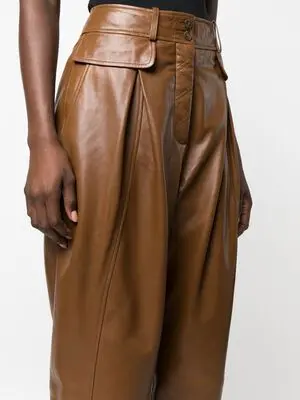 Alberta Ferretti High-waisted Leather Trousers