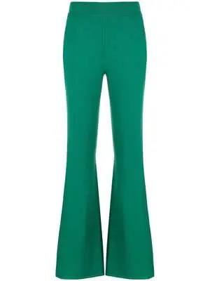 Alberta Ferretti Flared Fine-knit Trousers