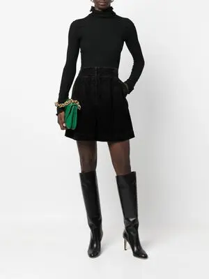 Alberta Ferretti Velvet Geometric Pattern Shorts