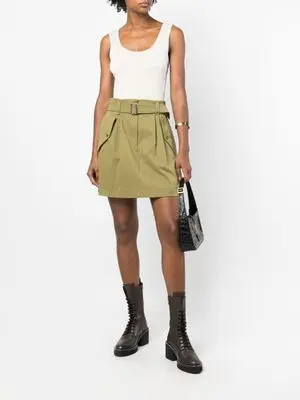 Alberta Ferretti Belted Cargo Pocket Skirt