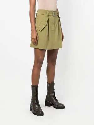Alberta Ferretti Belted Cargo Pocket Skirt