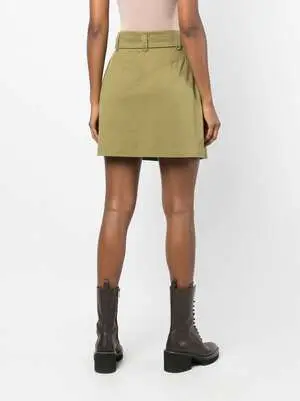 Alberta Ferretti Belted Cargo Pocket Skirt