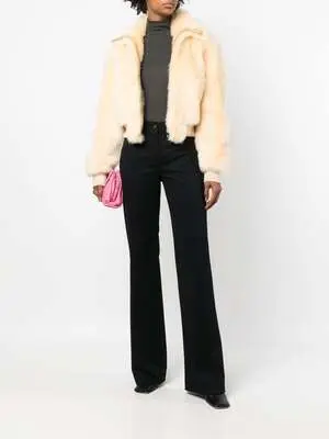 Alberta Ferretti Stretch-cotton Flared Trousers
