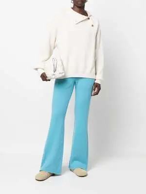Alberta Ferretti Cashmere-virgin Wool Blend Flared Trousers