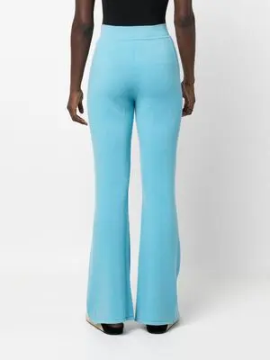 Alberta Ferretti Cashmere-virgin Wool Blend Flared Trousers
