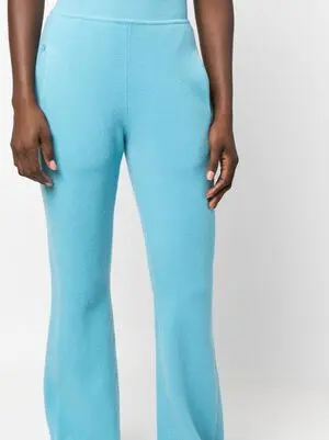 Alberta Ferretti Cashmere-virgin Wool Blend Flared Trousers