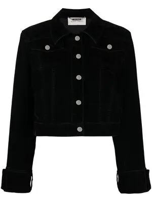 Alberta Ferretti Cotton-blend Cropped Jacket - Black