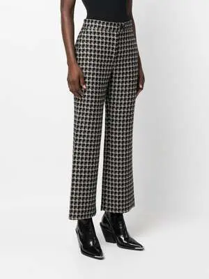 Alberta Ferretti Geometric Print Cropped Trousers