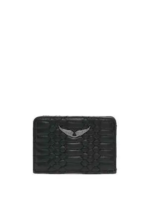 Zadig&Voltaire Logo-plaque Lambskin Wallet - Black