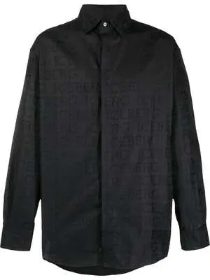 Iceberg Logo-print Long-sleeved Shirt - Black