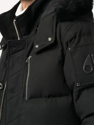 Moose Knuckles Padded Hooded Jacket - Black