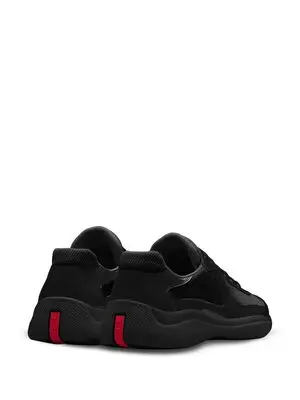 Prada Patent-leather And Technical Fabric America's Cup Sneakers - Black