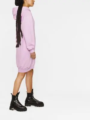 Off-White Logo-print Hooded Dress - Pink