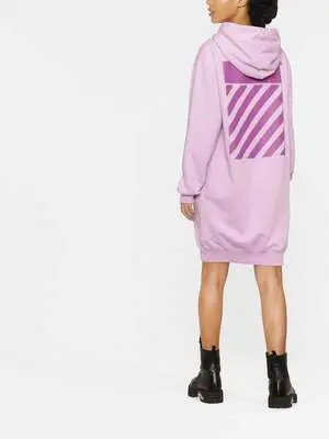Off-White Logo-print Hooded Dress - Pink
