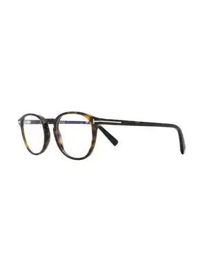 TOM FORD Classic Round Frame Glasses - Brown