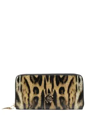 Roberto Cavalli Leopard-print Logo-plaque Wallet