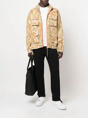 Aries Crinkle Camouflage Hooded Cargo Jacket